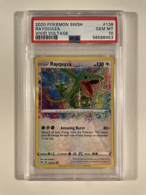 POKEMON RAYQUAZA AMAZING Rare Holo Vivid Voltage PSA 10 Gem Mint 138/185 Eng EUR 49,99 - PicClick FR